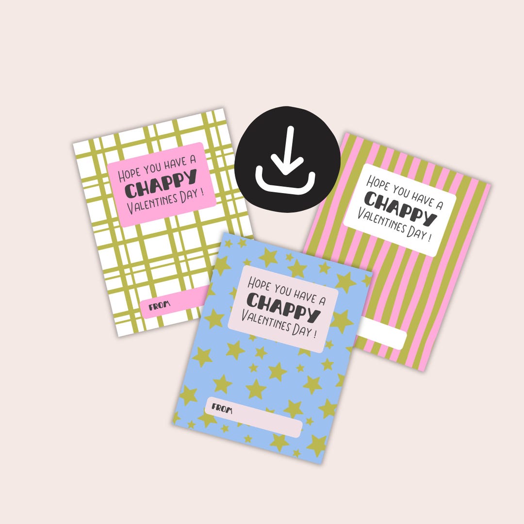 Classroom Valentines Day Printable Cards - Kids Chapstick Vday Tag ...