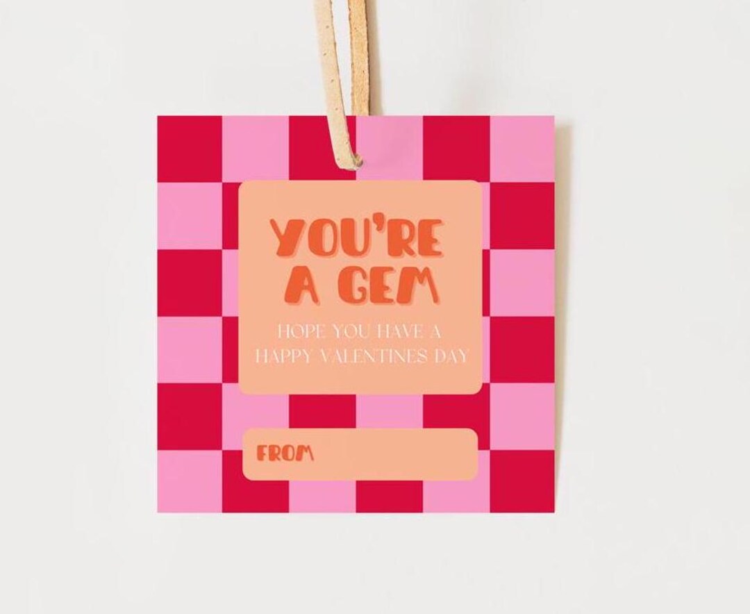 Kids Valentines Tag, Printable Classroom Vday Gift, DIY Valentines ...