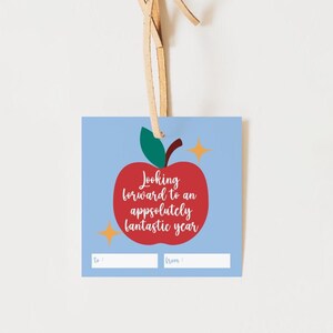 First Day of School Gift Tag, Back to School Gift Tags Apple, Teacher ...