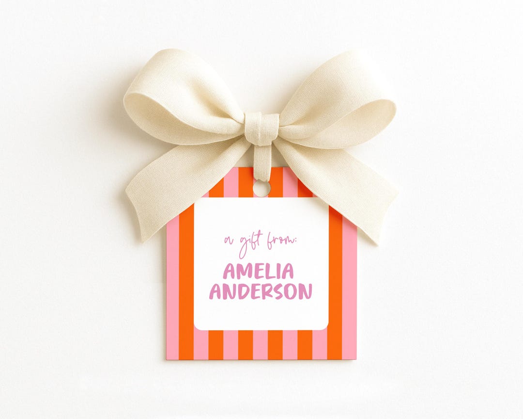 Girls Downloadable Square Gift Tags | Personalized Printable Gift Tag ...