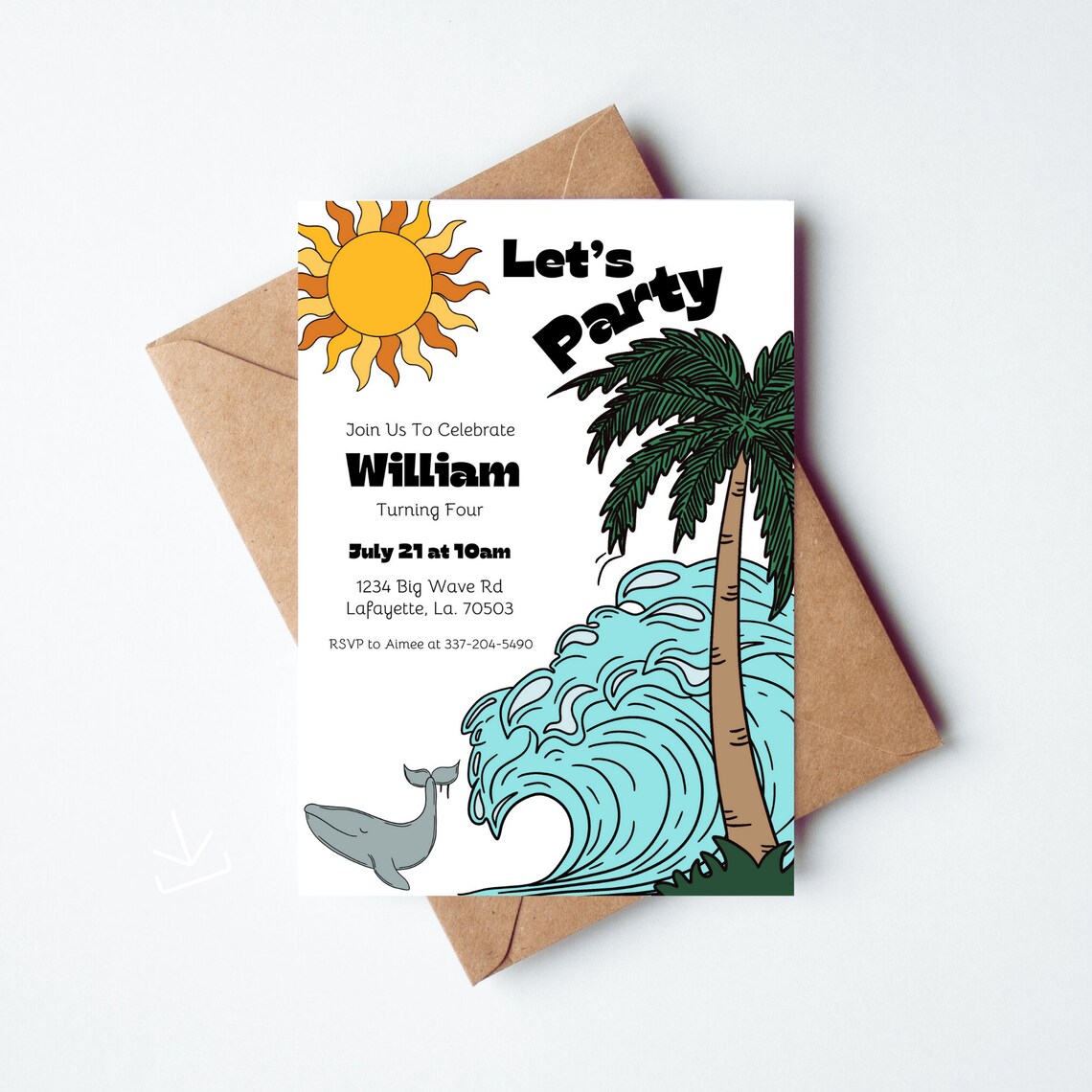 Editable Surfs up Birthday Invitation, Boys Birthday Invite, Surfer ...