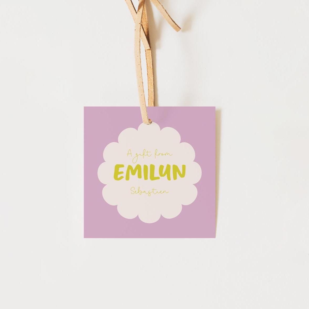 Girls Downloadable Gift Tags, Personalized Printable Gift Tag Template ...