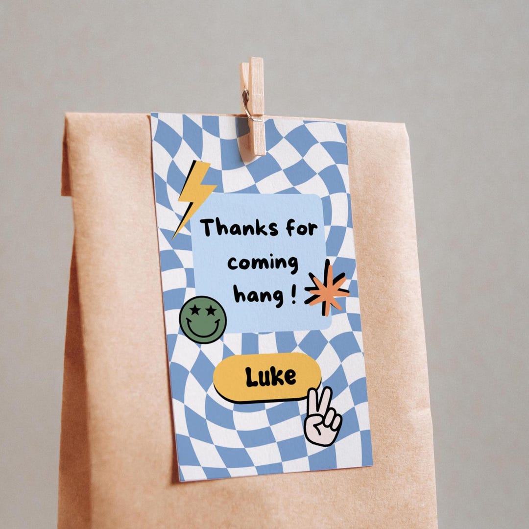 Five is a Vibe Birthday Party Favor Tags – Editable Retro 5th Birthday ...