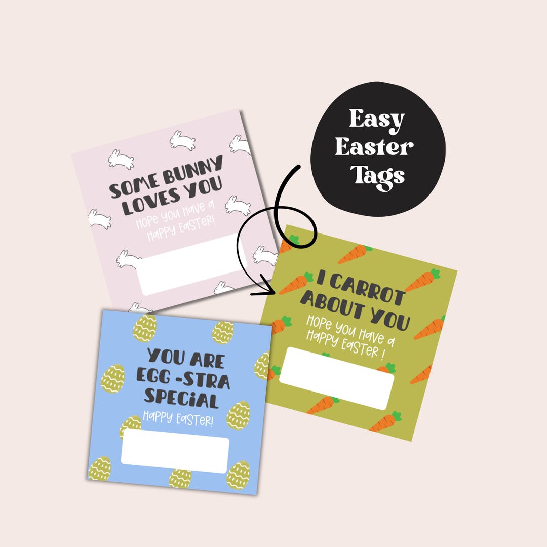 Printable Bunny Gift Tags Bundle | Cute Easter Treat Tags | I Carrot ...