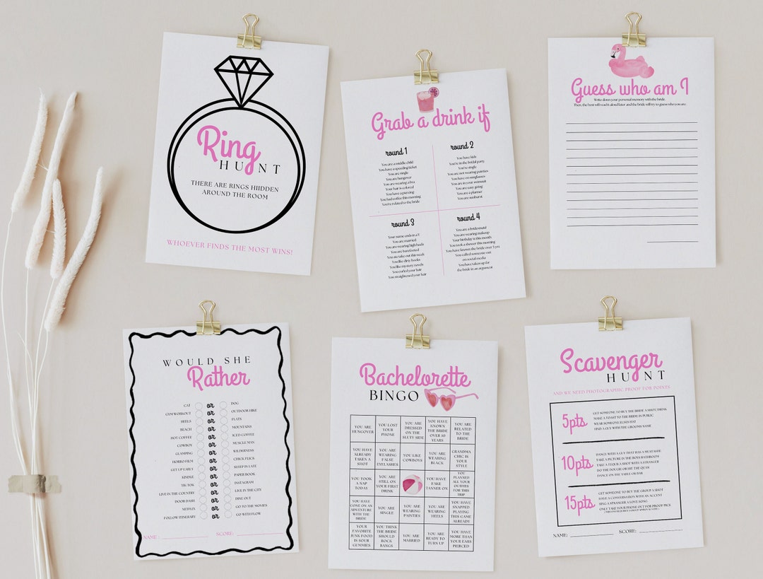 Bachelorette Party Games Templates, Last Splash Bach Weekend Games ...