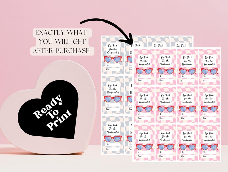 Kids Valentines Tag, Printable Classroom Vday Gift, DIY Valentines ...