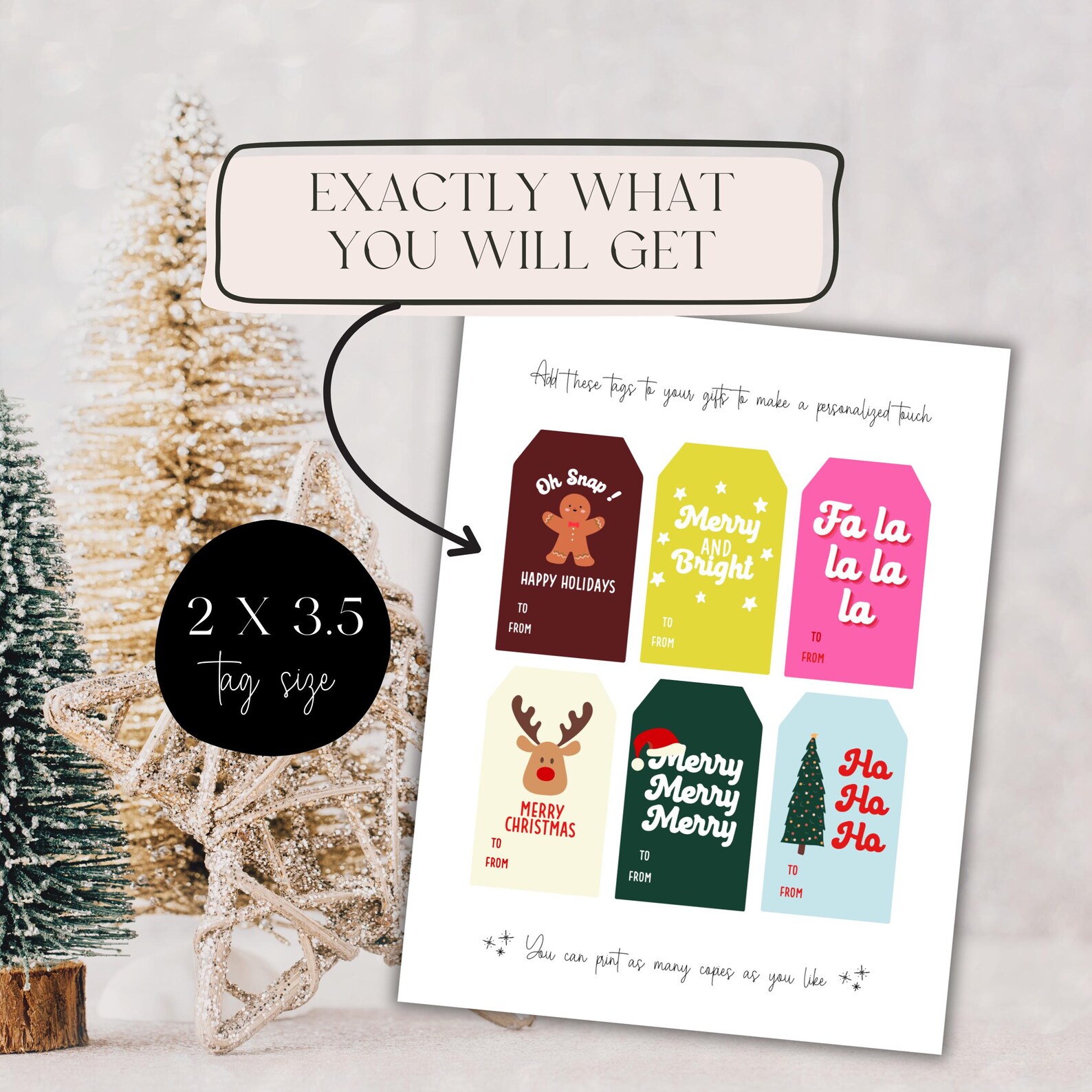 Printable Christmas Gift Tag Bundle | Festive Wrapping Labels for Kids ...