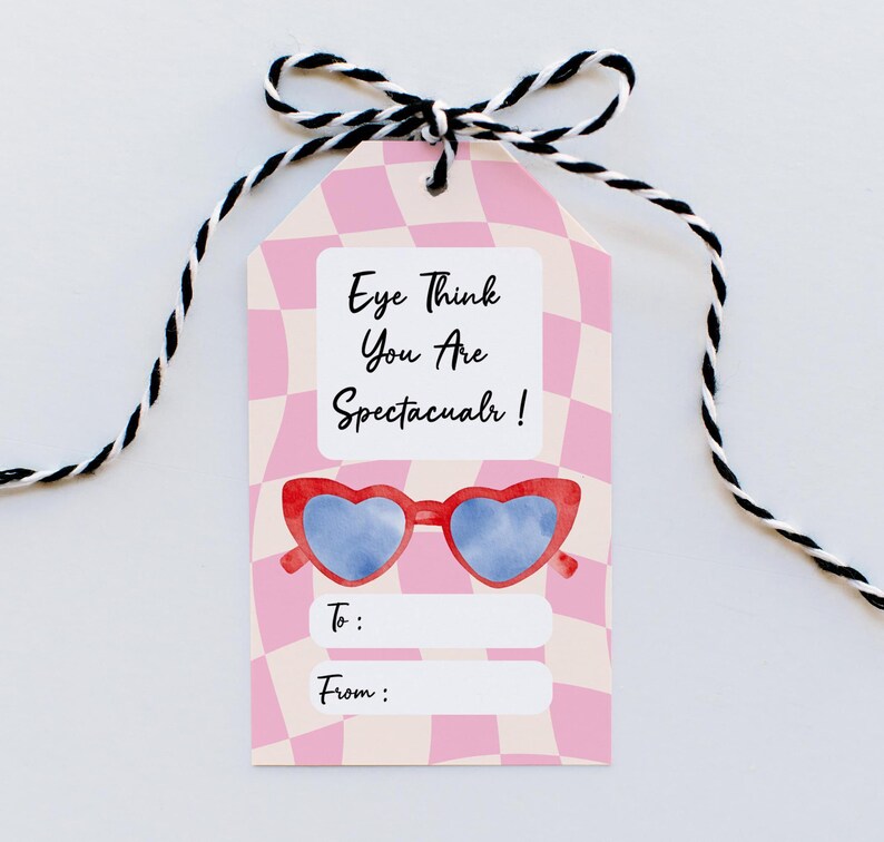 Sunglasses Valentine Tag, Printable Classroom Vday Gift, Cute DIY ...
