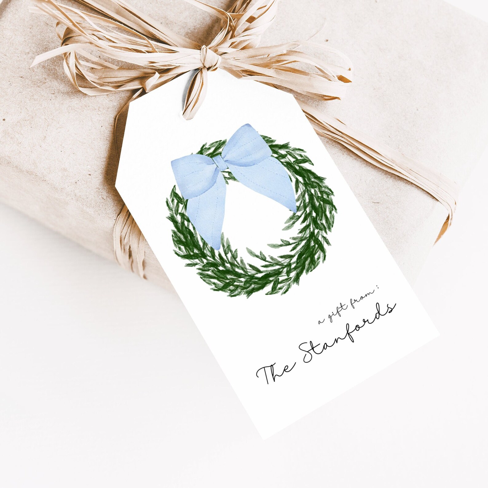 Personalized Christmas Name Tags, Coquette Bow Christmas, Printable ...