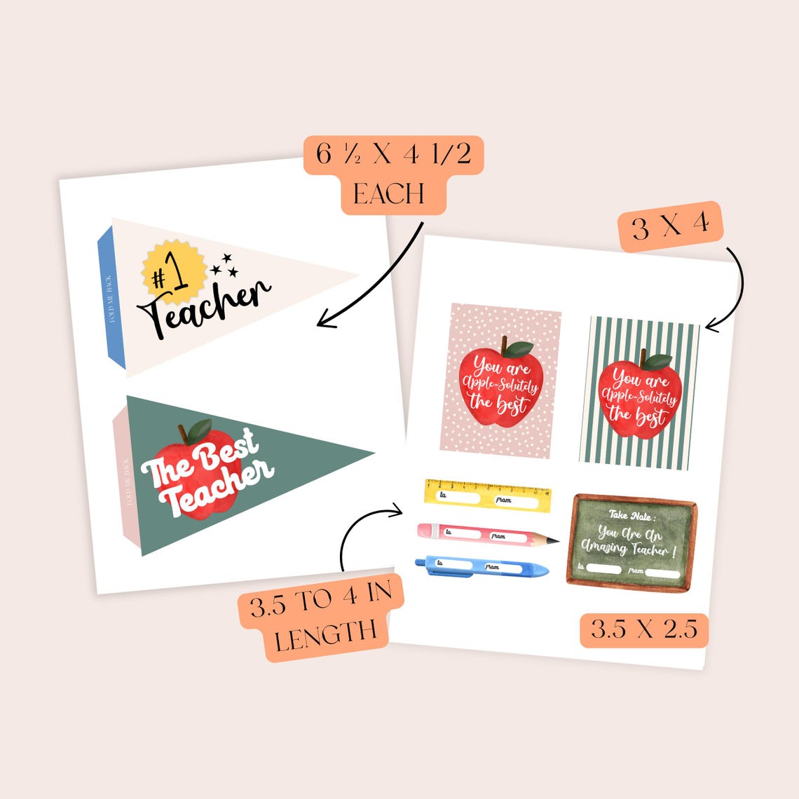 Teacher Appreciation Gift Tag Bundle, Appreciated Teacher Gift ...