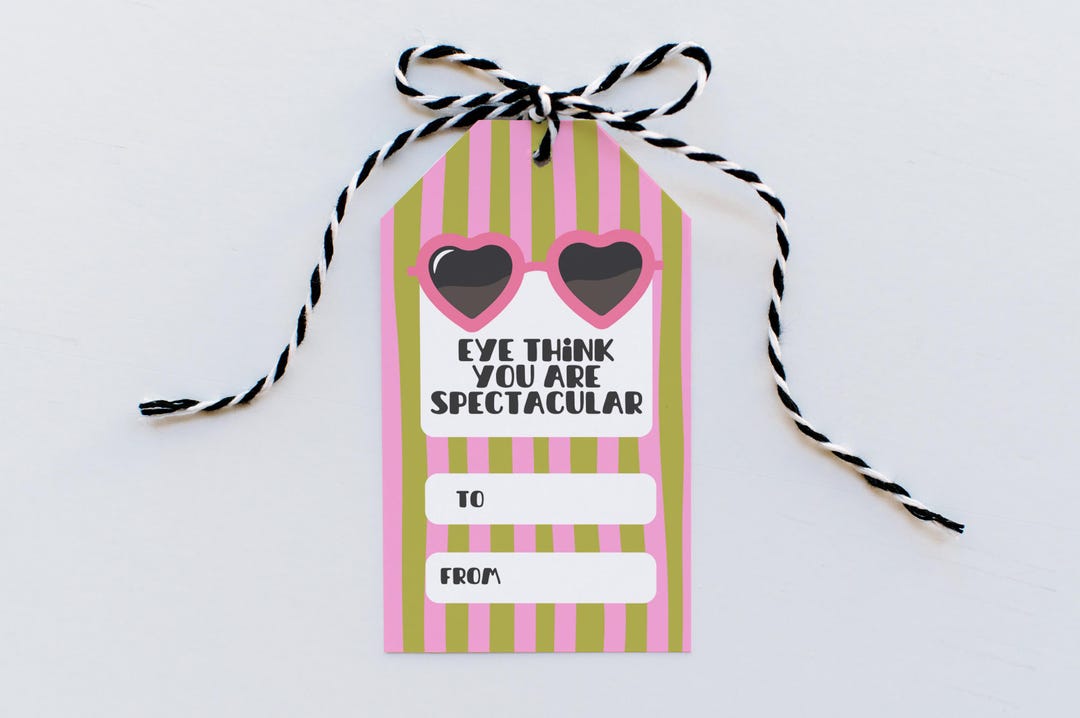 Printable Pink Sunglasses Valentine for Kids - Eye Think You’re ...