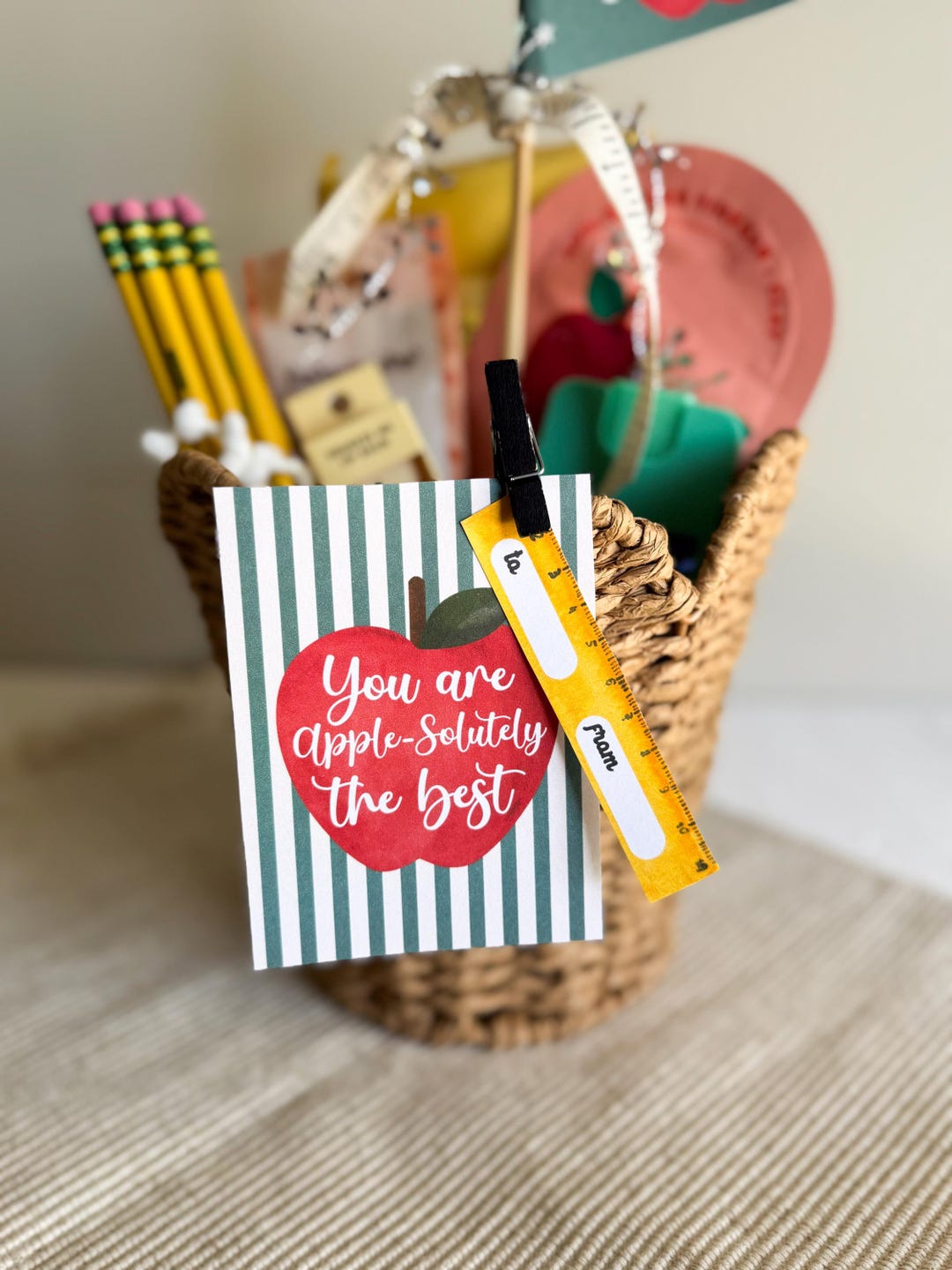Teacher Appreciation Printable Gift Tag Bundle | Apple Tags, Ruler ...