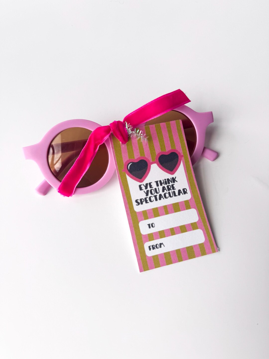 Printable Pink Sunglasses Valentine for Kids - Eye Think You’re ...