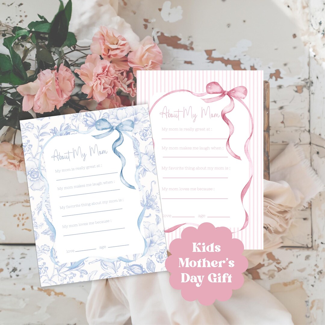 Mother's Day Printable Interview for Kids, Mother's Day Gift, All About ...