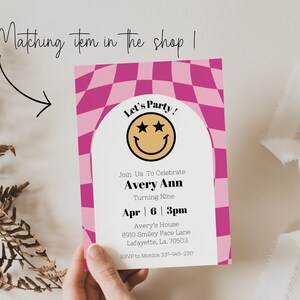 Smiley Face Girl Birthday Party Sign Template, Girls Happy Face Sign ...