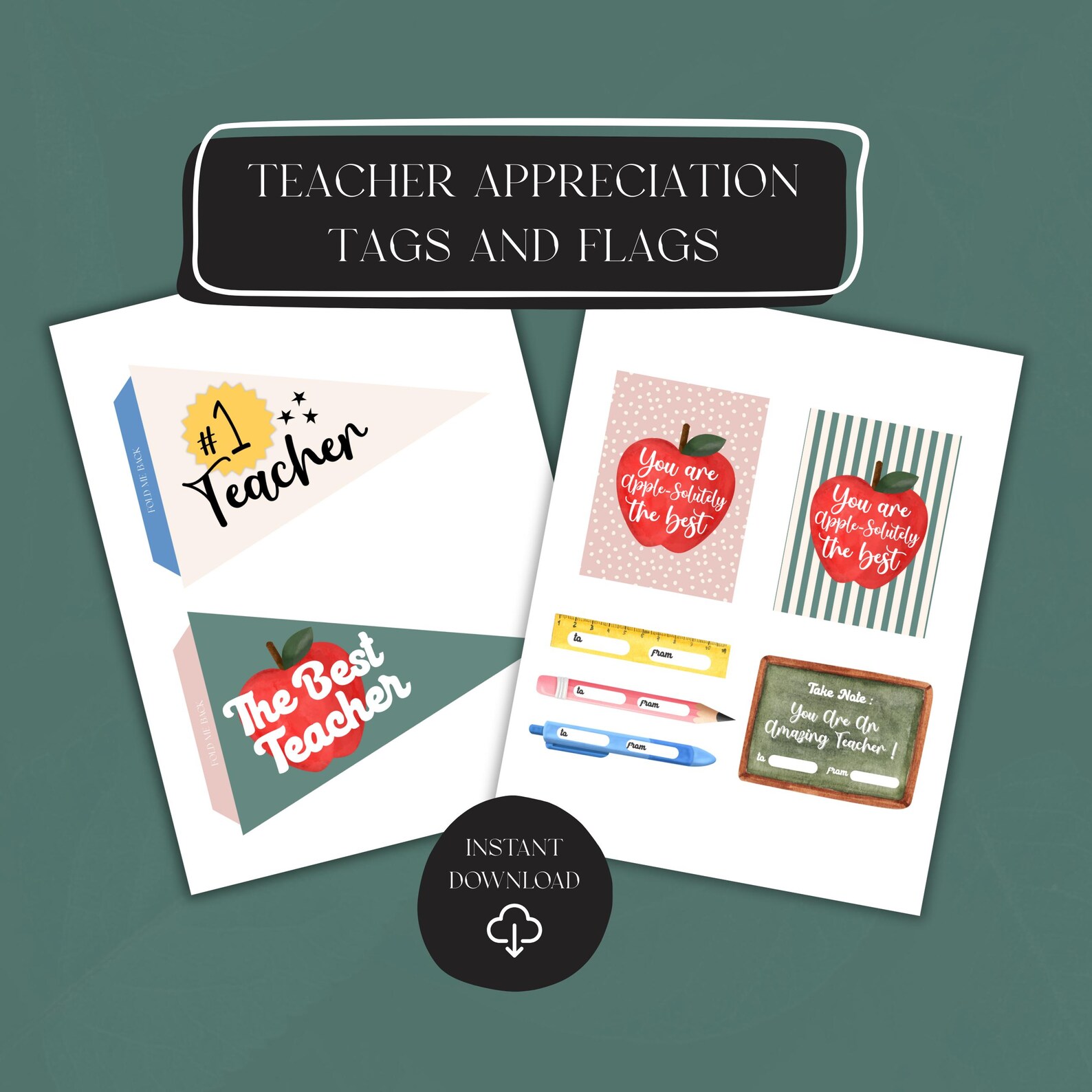 Teacher Appreciation Gift Tag Bundle, Appreciated Teacher Gift ...