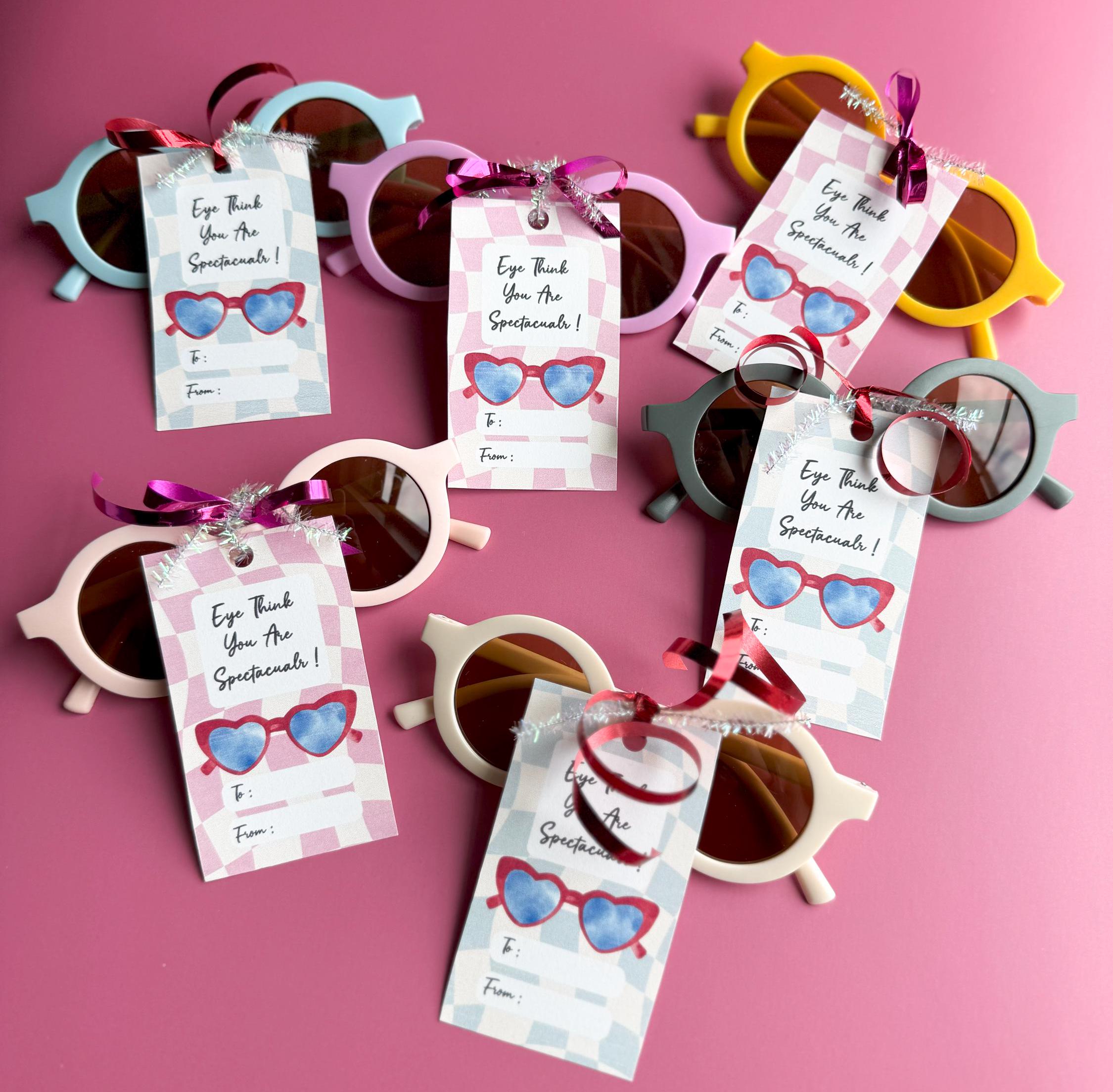 Sunglasses Valentine Tag, Printable Classroom Vday Gift, Cute DIY ...