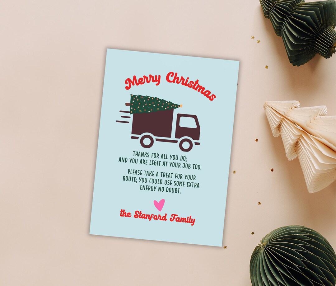 Editable Christmas Delivery Driver Thank You Sign | Holiday Treat Cart ...