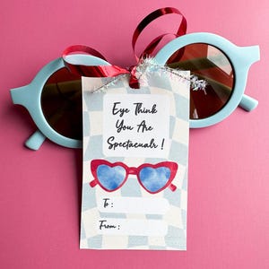 Sunglasses Valentine Tag, Printable Classroom Vday Gift, Cute DIY ...