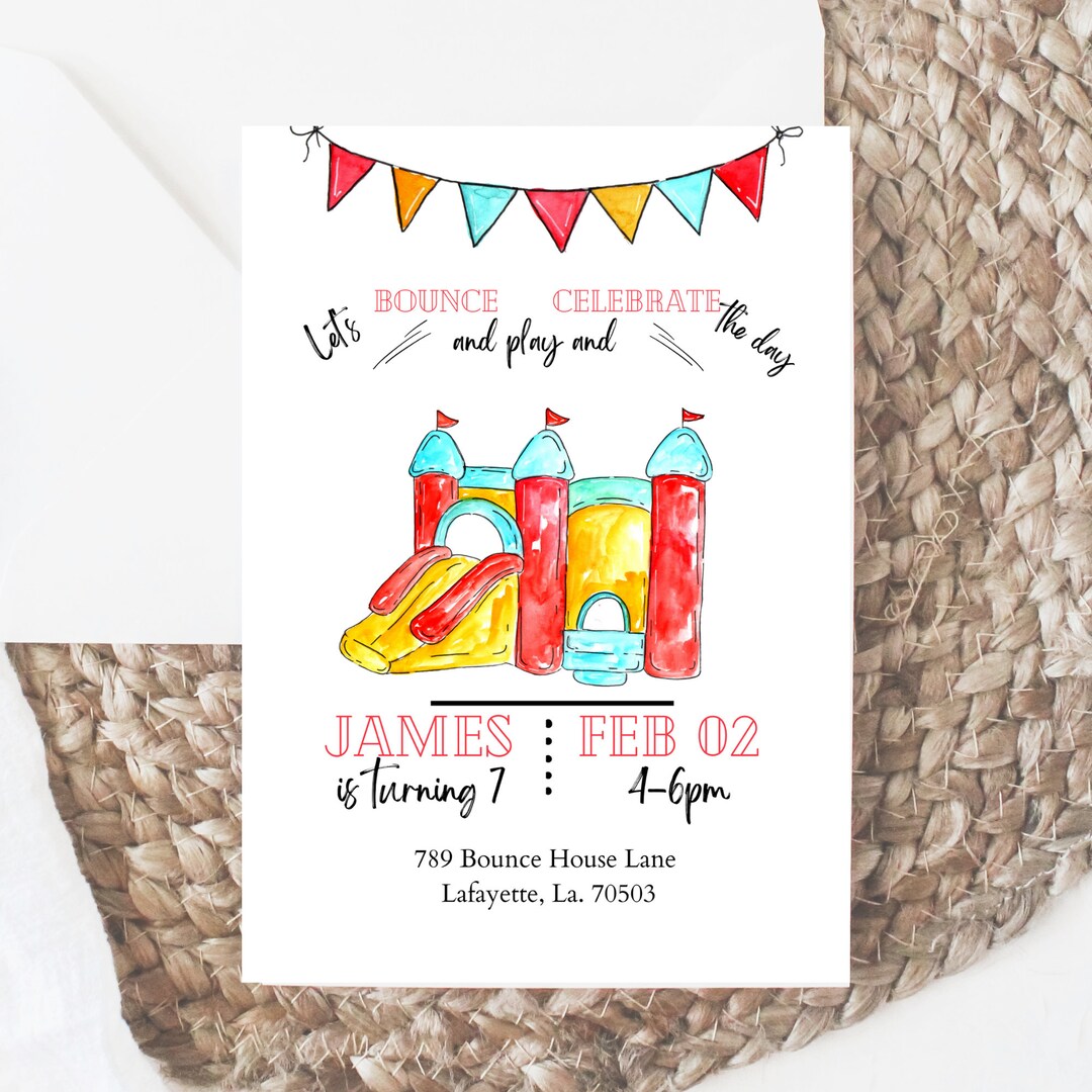 Boy Bounce House Invite Birthday Invitation Bounce House - Etsy