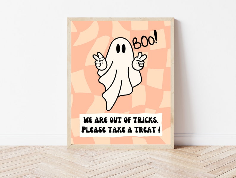 Halloween Trick or Treat Sign, Printable Candy Sign, Trunk or Treat ...