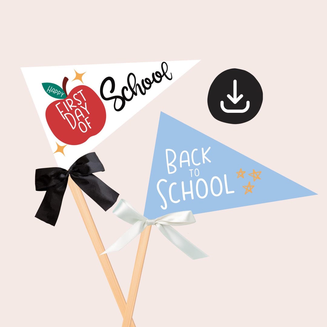 Back to School Pennant Flag Bundle | Printable First Day of School ...