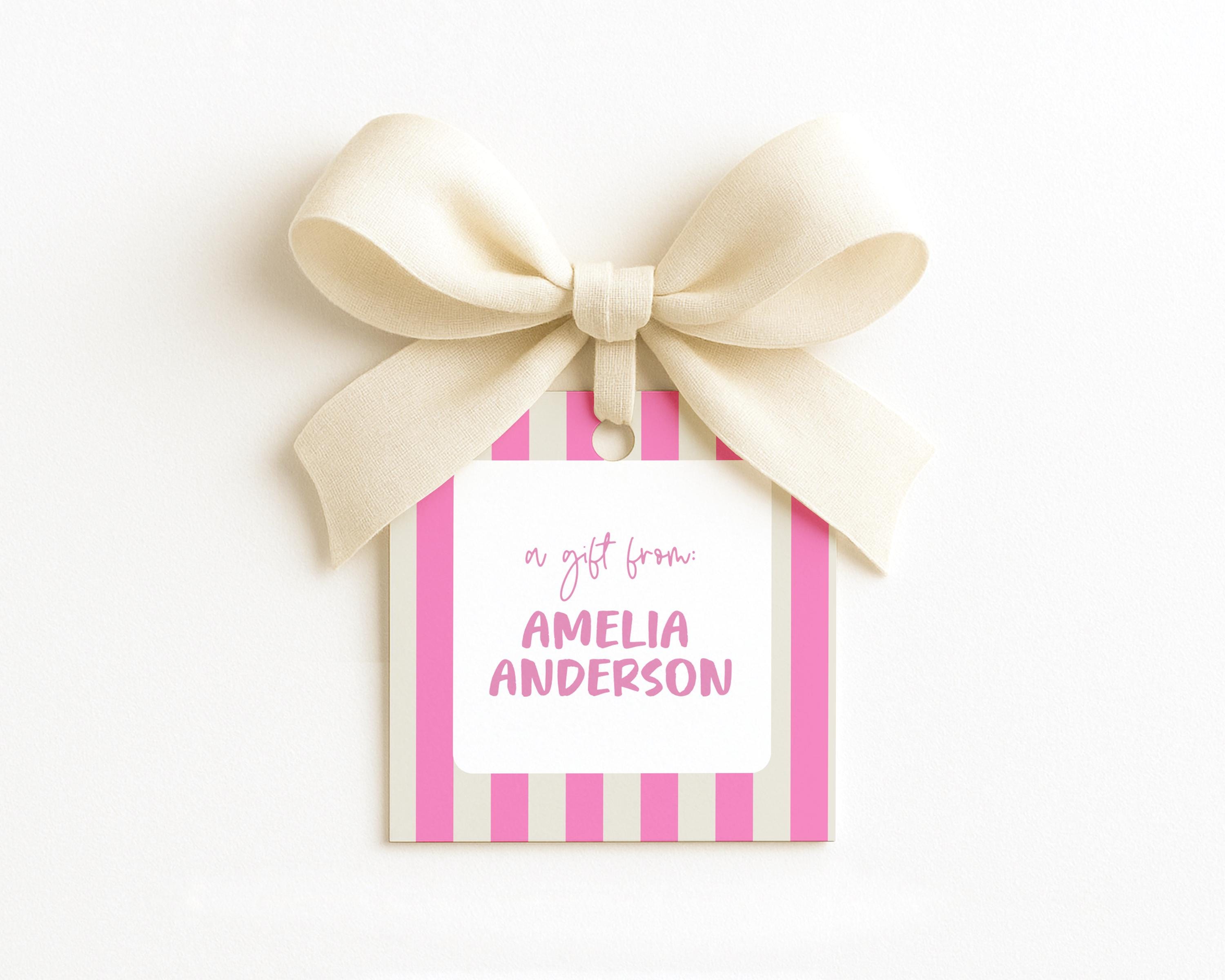 Editable Girls Gift Tags Template | Pink Printable Gift Labels | Easy ...