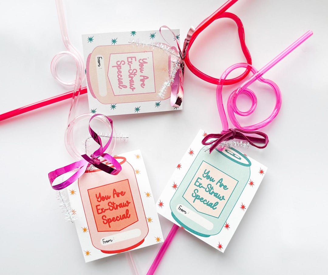 Crazy Straw Valentines Tag, Ex-straw Special Valentine, Soda Can Tag ...