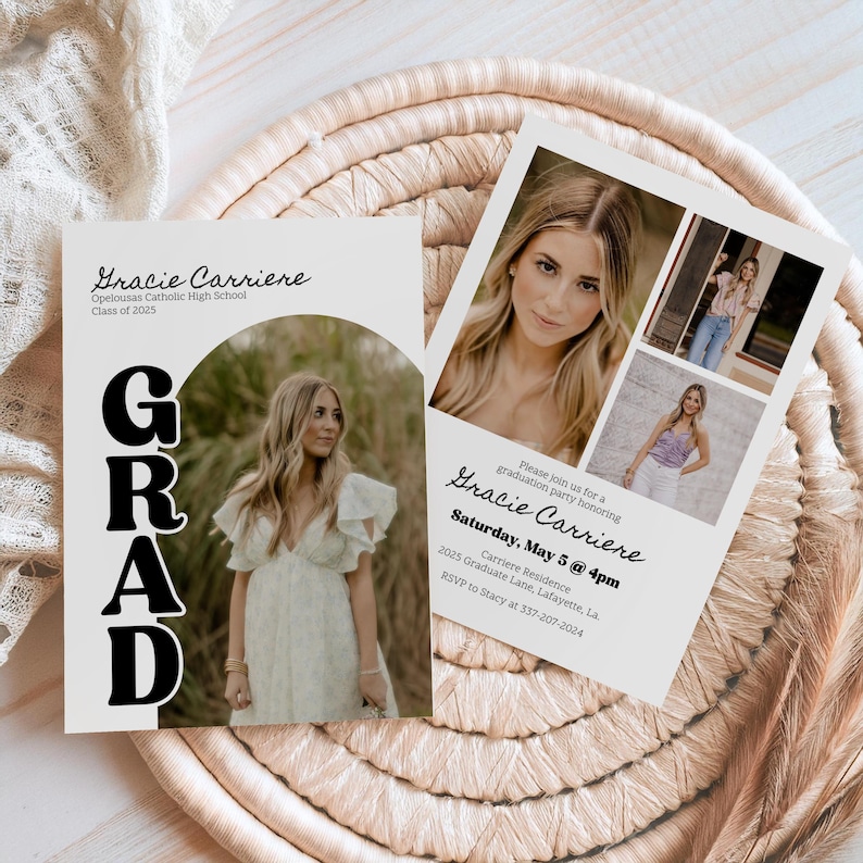 Modern Graduation Announcement Template, Class of 2026 Photo Grad Card ...