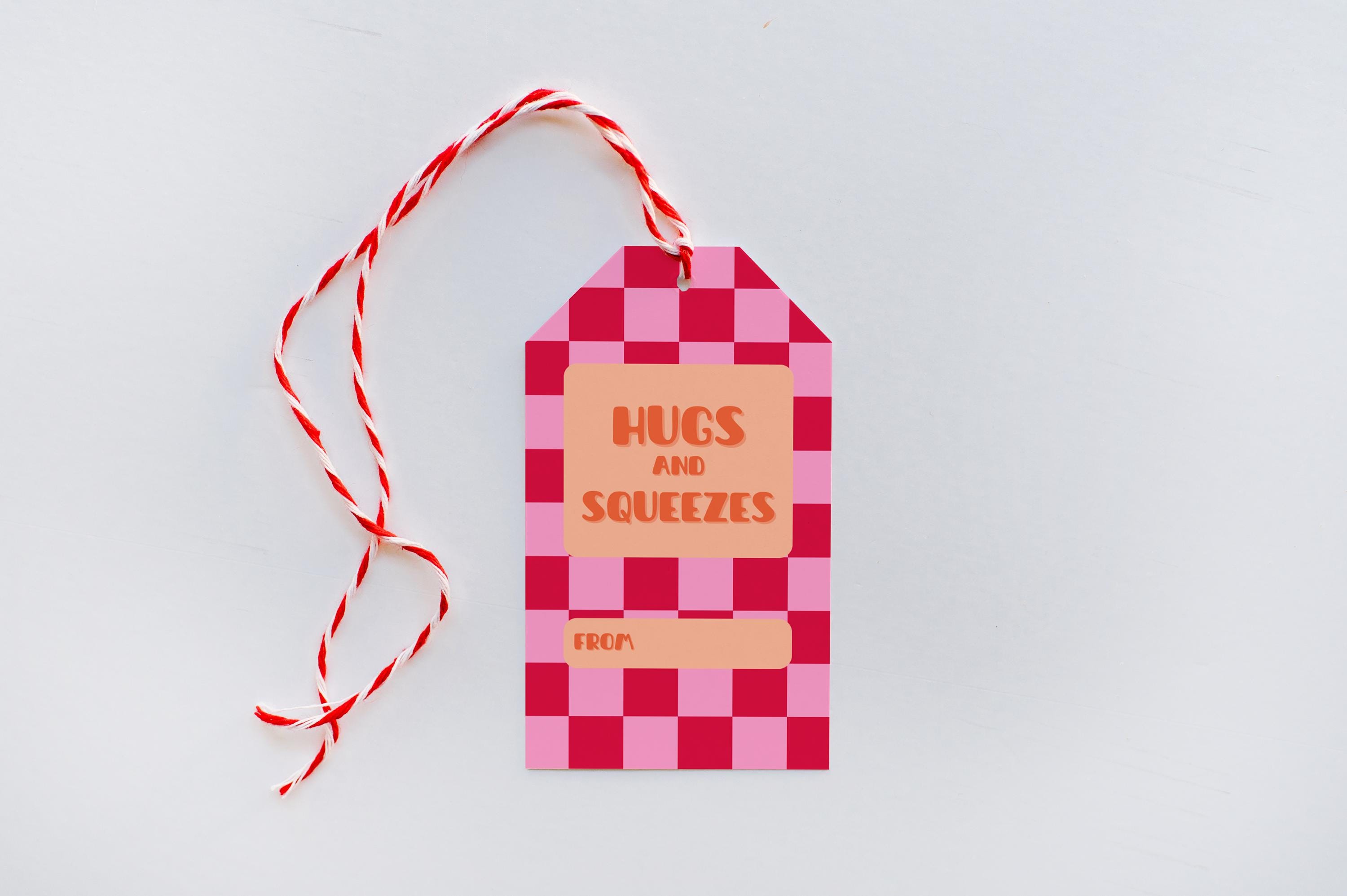 Hugs and Squeezes, Valentine Printable, Squeeze Pouch Valentines Tag ...