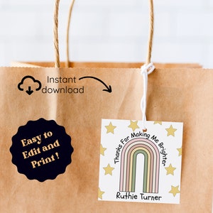 Editable Teacher Appreciation Tag, Teacher Thank You Gift Tag, Teacher ...