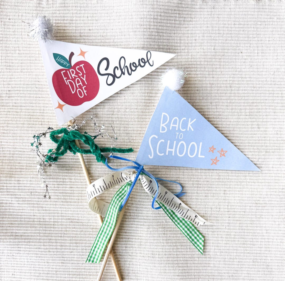 Back to School Pennant Flags, First Day of School Printable, Kids-gift ...