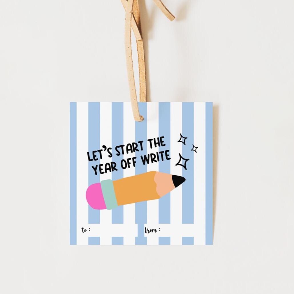 First Day of School Gift Tag, Back to School Gift Tags Pencils, Teacher ...
