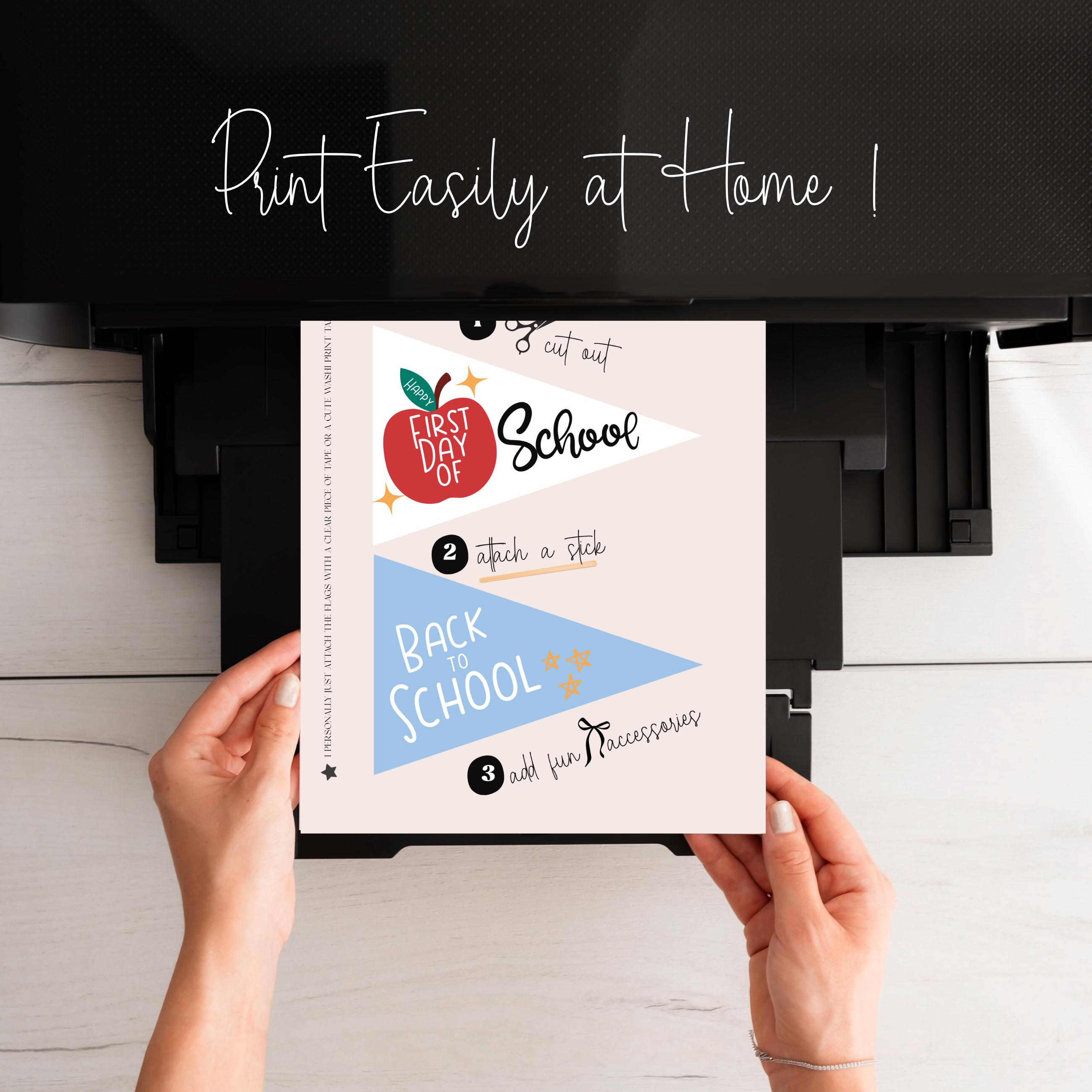 First Day of School Printable, Back to School Flags, Kids-gift Flags ...