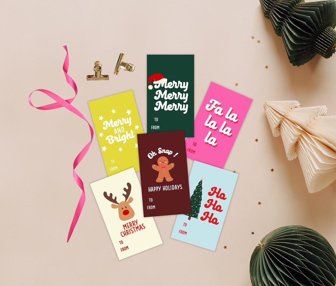 Printable Christmas Gift Tag Bundle | Festive Wrapping Labels for Kids ...