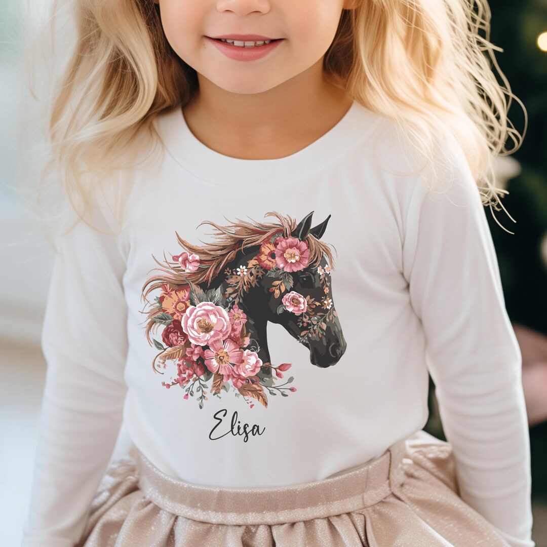 Customized Horse Sweatshirt for Girl Pony Lover Birthday Present for ...