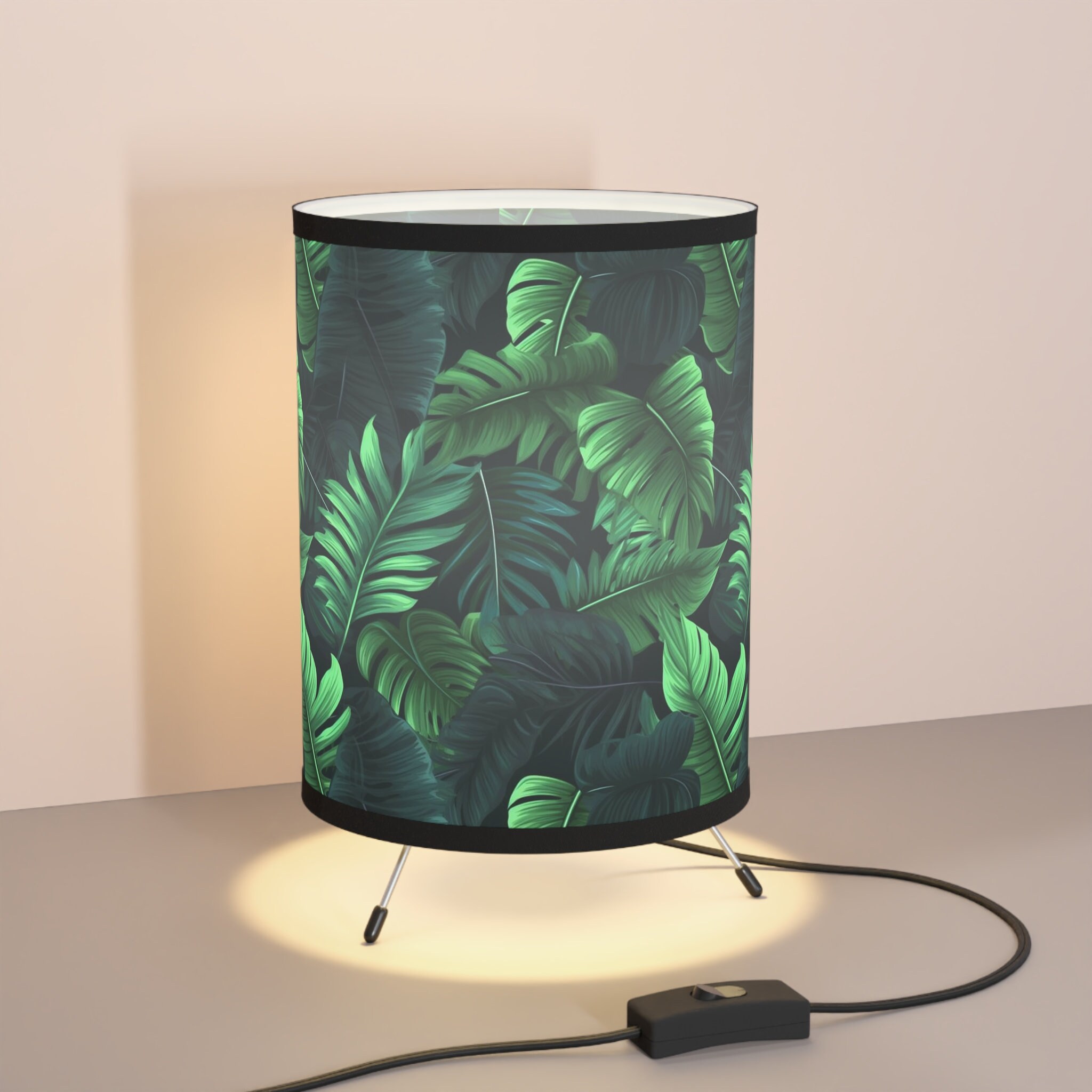 Tropical Palm Table Lamp, Cottagecore Tripod Lamp, Unique Gift, Home ...