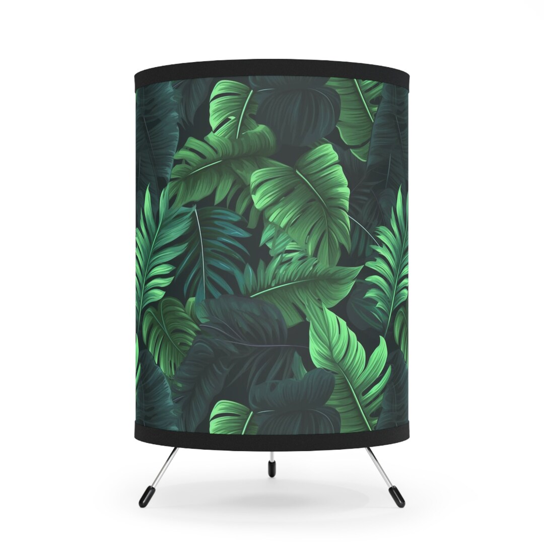 Tropical Palm Table Lamp, Cottagecore Tripod Lamp, Unique Gift, Home ...