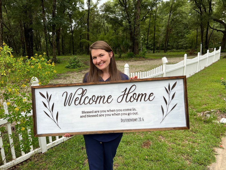Welcome Home Bible Verse Sign - Etsy