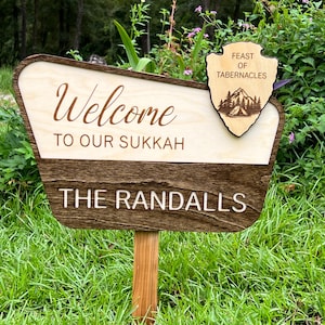 Sukkot Decoration, Customizable Family Name Sign for Feast of ...