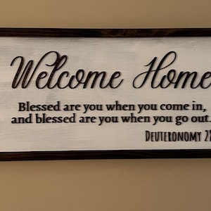 Welcome Home Bible Verse Sign - Etsy