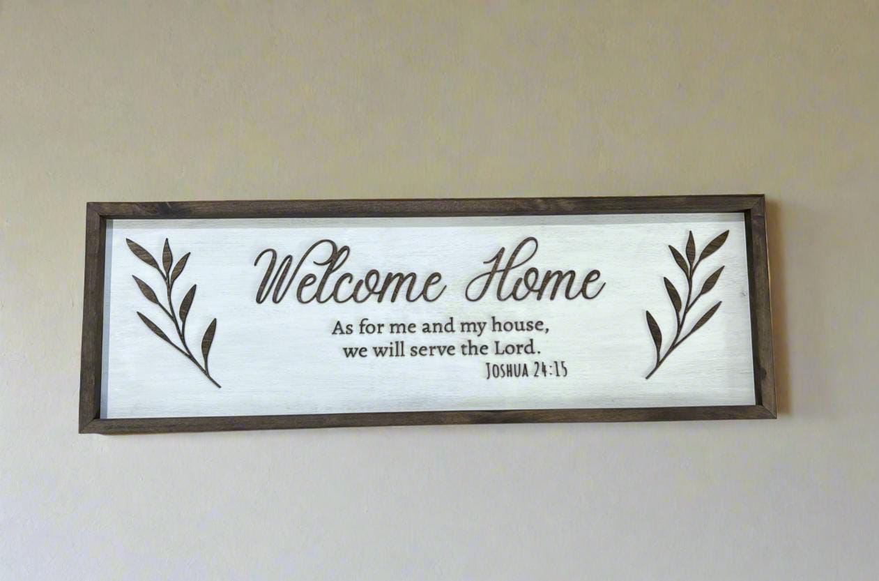 Welcome Home Bible Verse Sign, as for Me and My House We Will Serve the ...