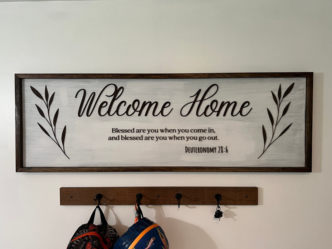 Welcome Home Bible Verse Sign - Etsy