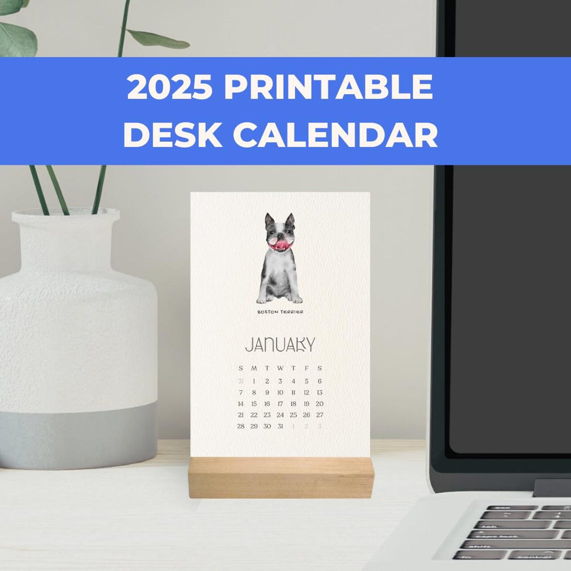 Desk Calendar 2024, Fridge Calendar, Aesthetic Office Decor | Dog ...