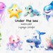 Fish Clipart, Watercolor Fish Under the Sea Clip Art, Dolphin Clipart ...