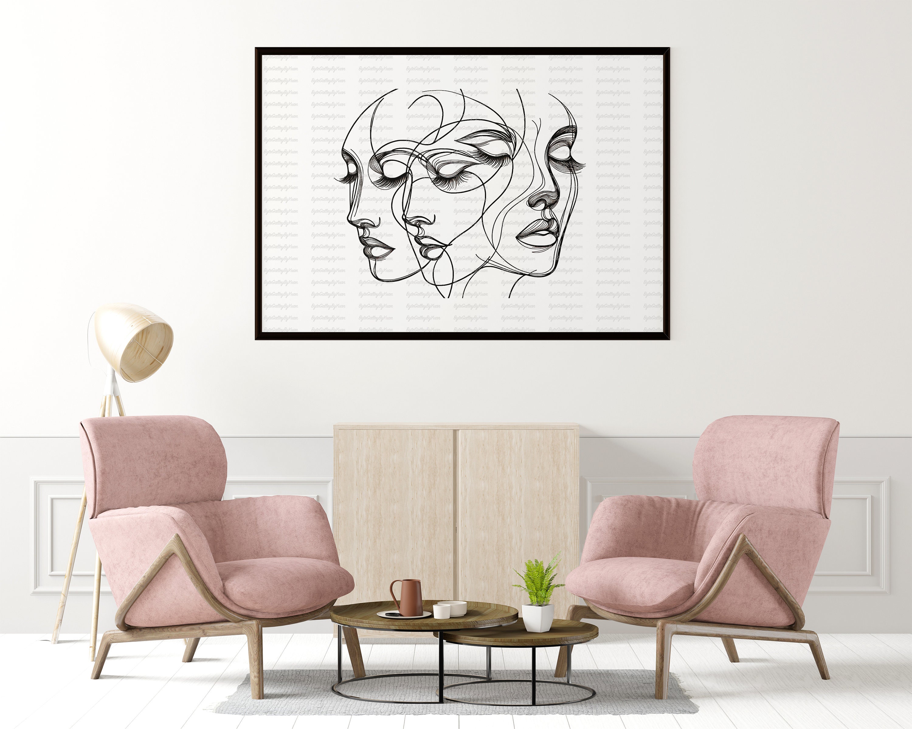 Abstract Faces Line Art: Single Line Drawing (PNG, SVG) - Etsy