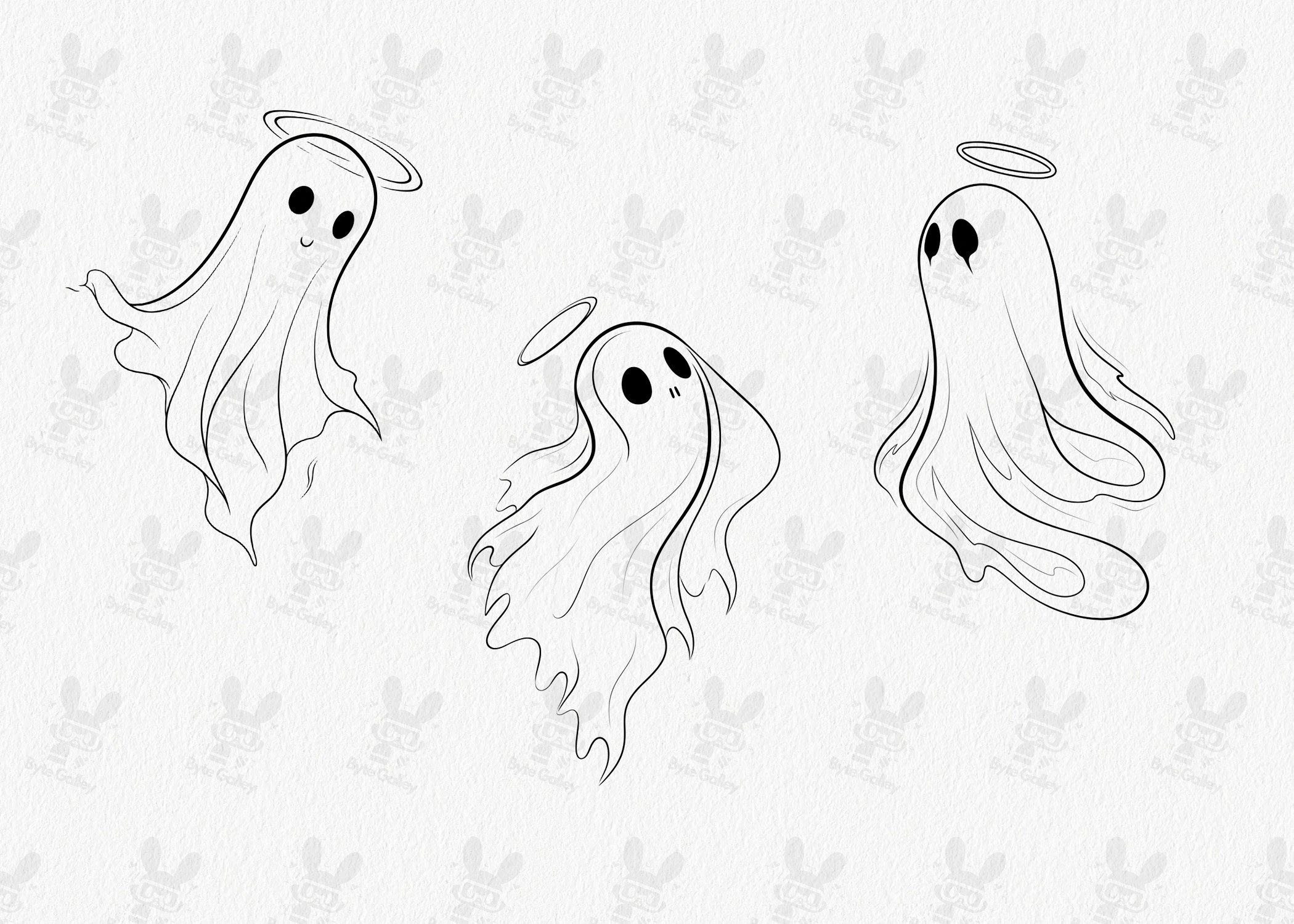 Halloween Ghost PNG Ghost SVG Cute Ghost Bundle Cute Ghost Png ...