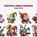 Christmas Gnome Musicians Clipart, Watercolor Musical Gnome Png ...