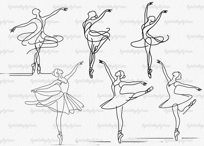 Ballerina Line Art Vector Svg, Ballerina Outline, Ballet Svg, Dancer ...
