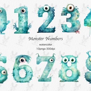Monster Numbers Clipart, Clipart Commercial Use, Vector Graphics ...